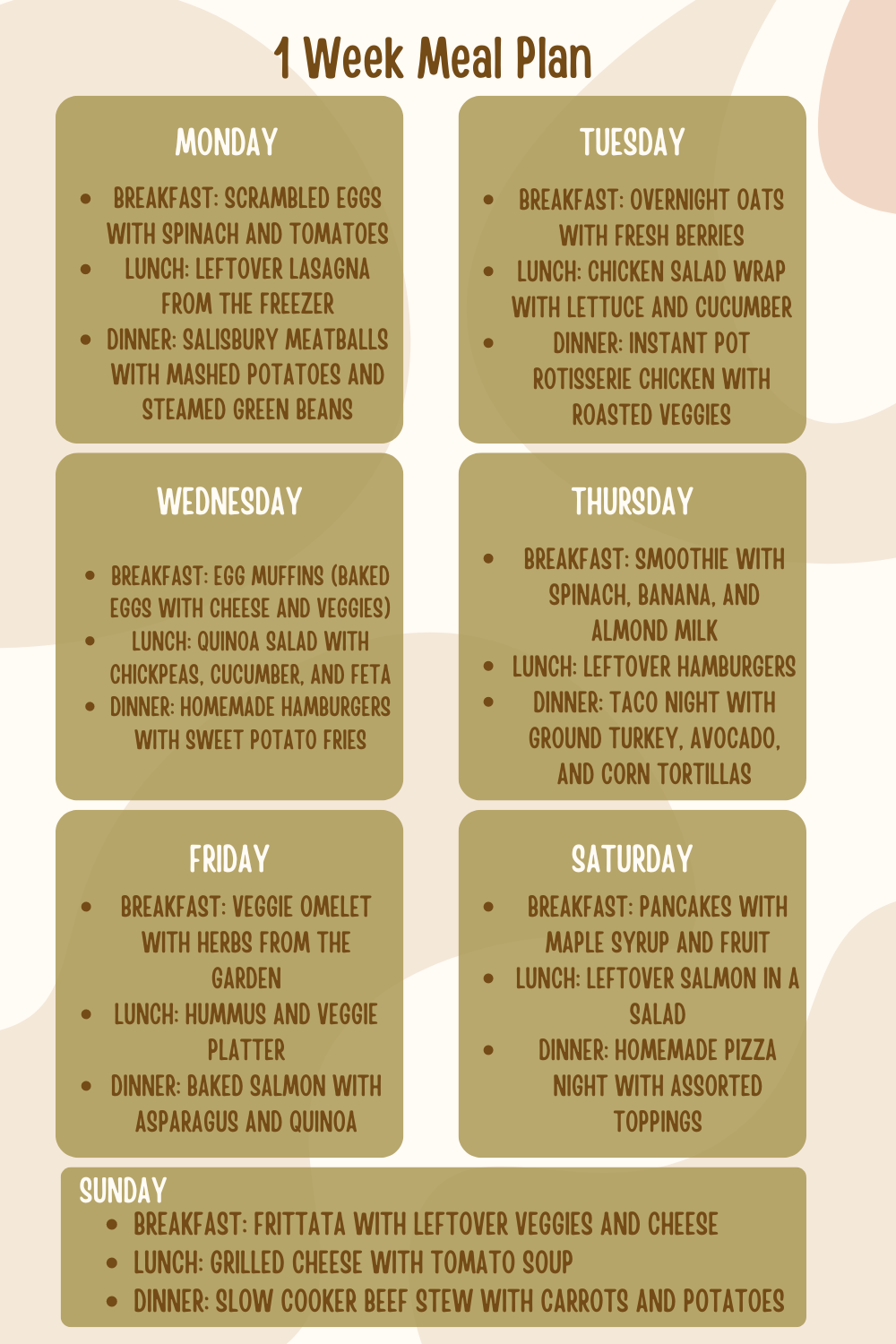 Easy One-Week Meal Plan for Busy Families with Kids & Pets